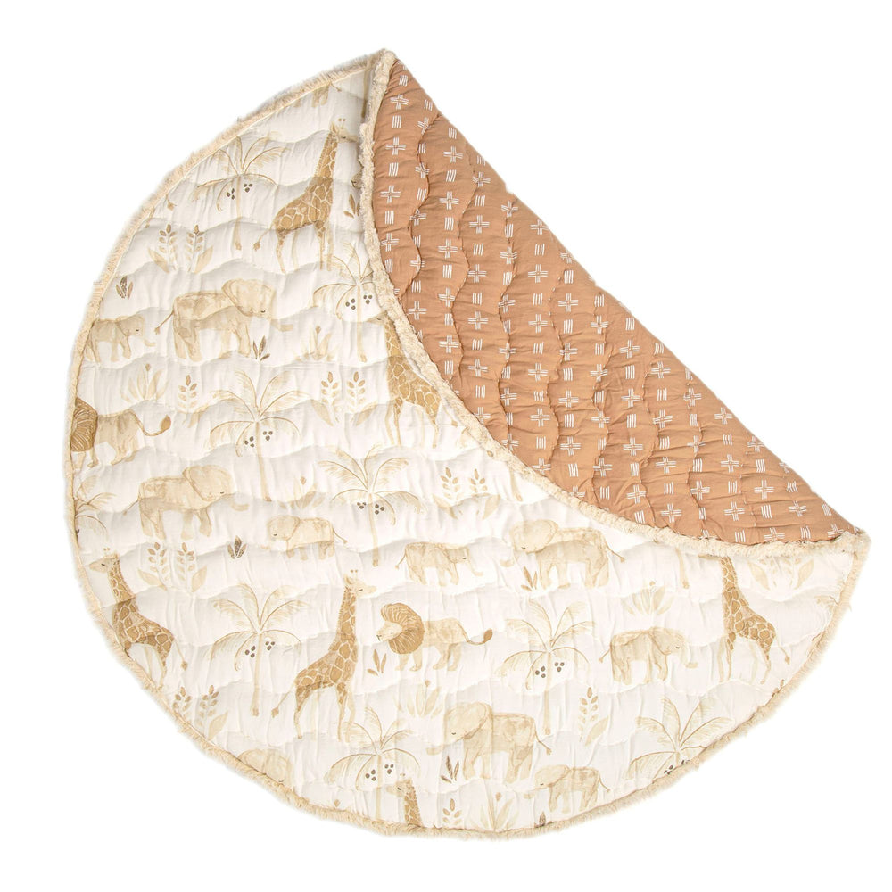 Hogar Crane Baby Kendi Quilted Safari Baby Play Mat - Brown