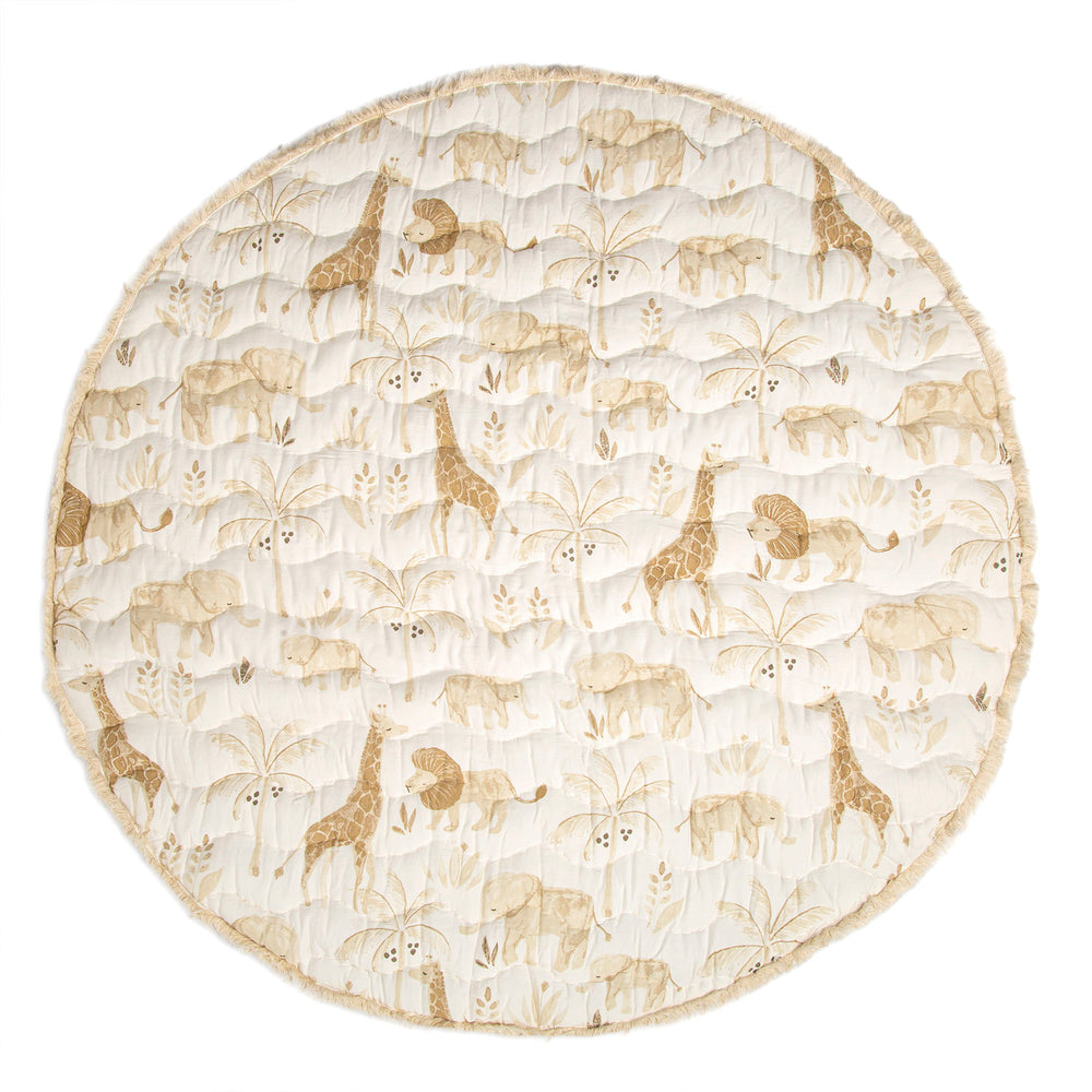 Hogar Crane Baby Kendi Quilted Safari Baby Play Mat - Brown