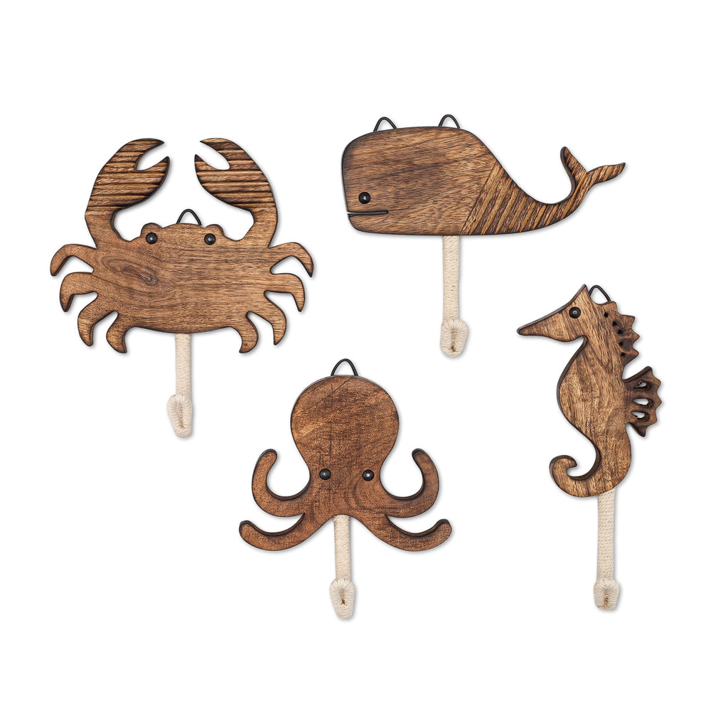 Hogar Crane Baby Cove 4-pc. Coastal Wooden Nursery Wall Hooks
