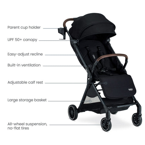 Home Britax Juniper Compact Stroller with One-Hand RapidFold - Raven Black